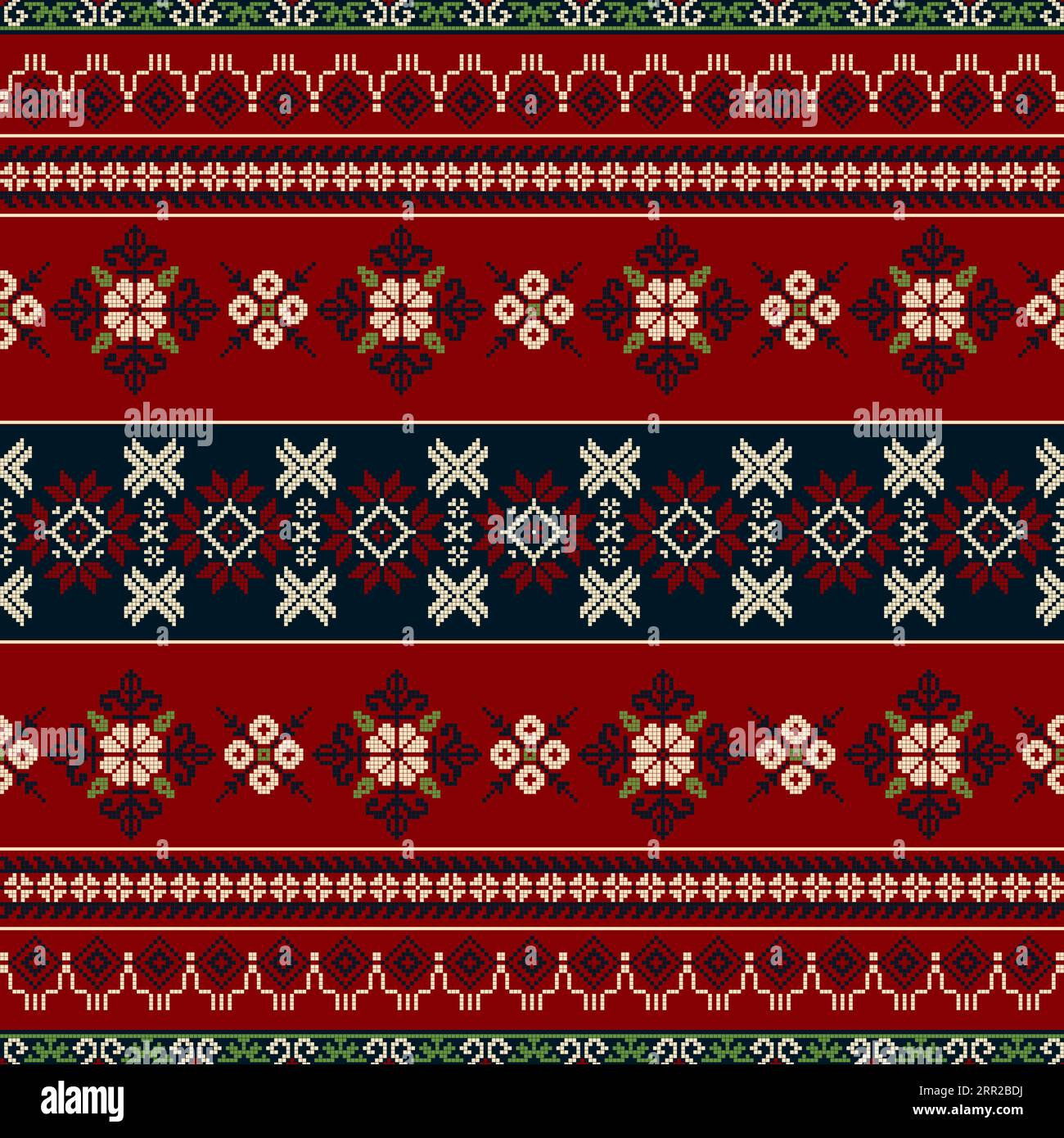 Traditional Latvian embroidery seamless pattern, vector illustration ...