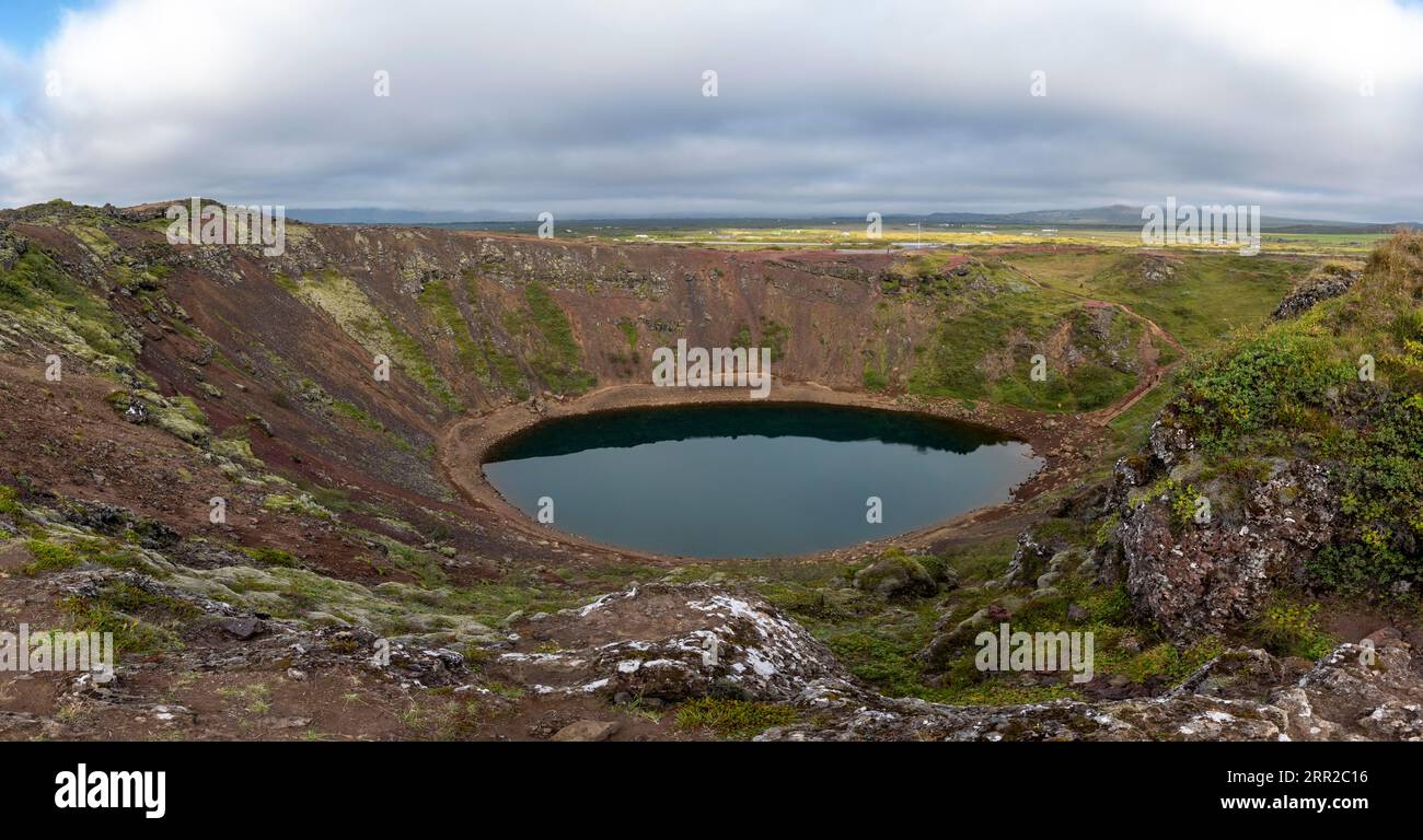 Crater Lake, Kerid Crater, Iceland Stock Photo - Alamy