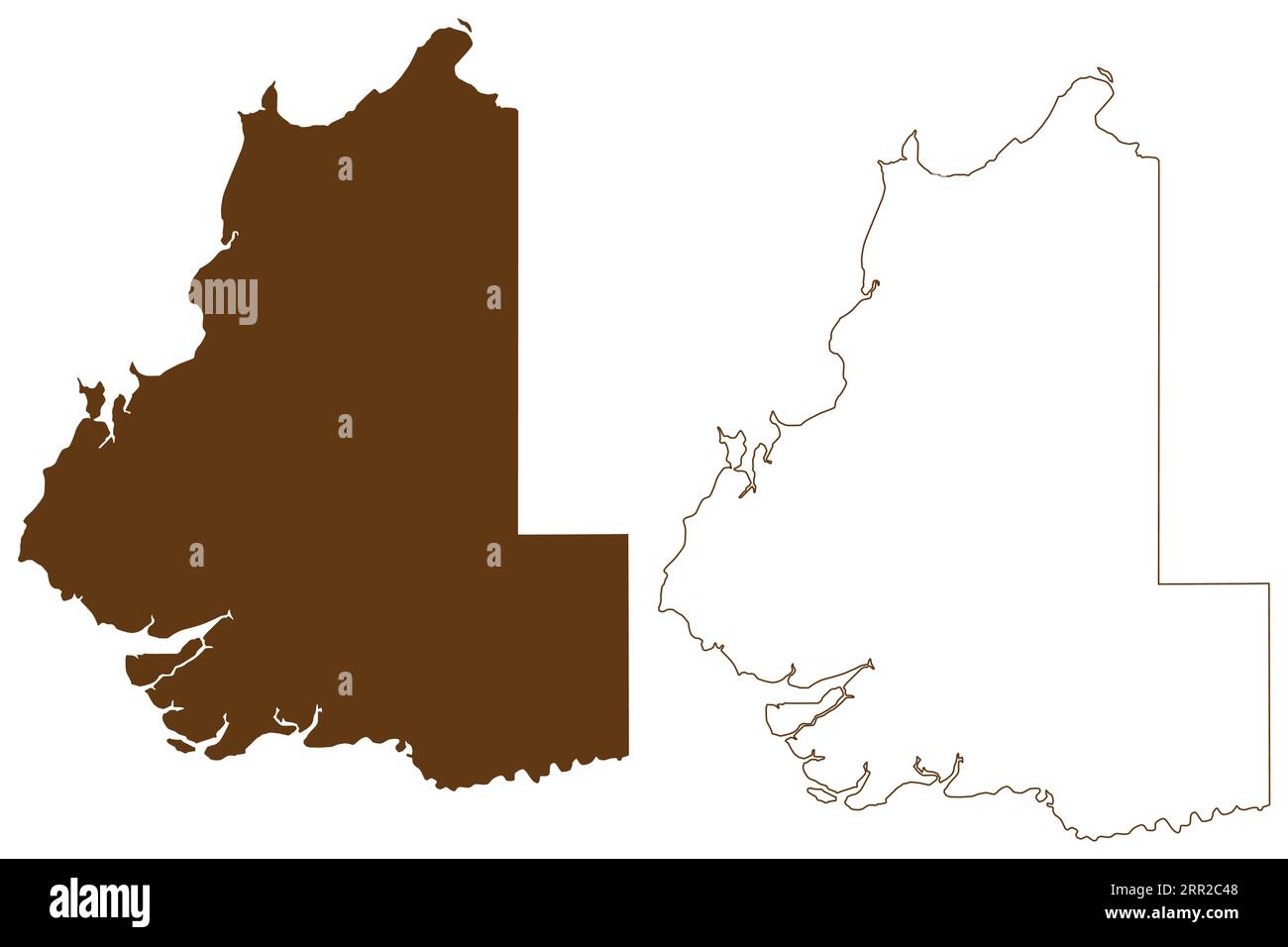 West Daly Region Commonwealth Of Australia Northern Territory Nt Map Vector Illustration