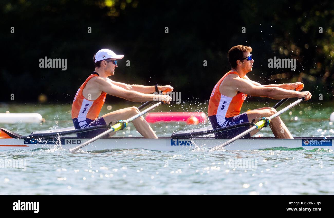 BELGRADE - Melvin Twellaar and Stef Broenink in action during the ...
