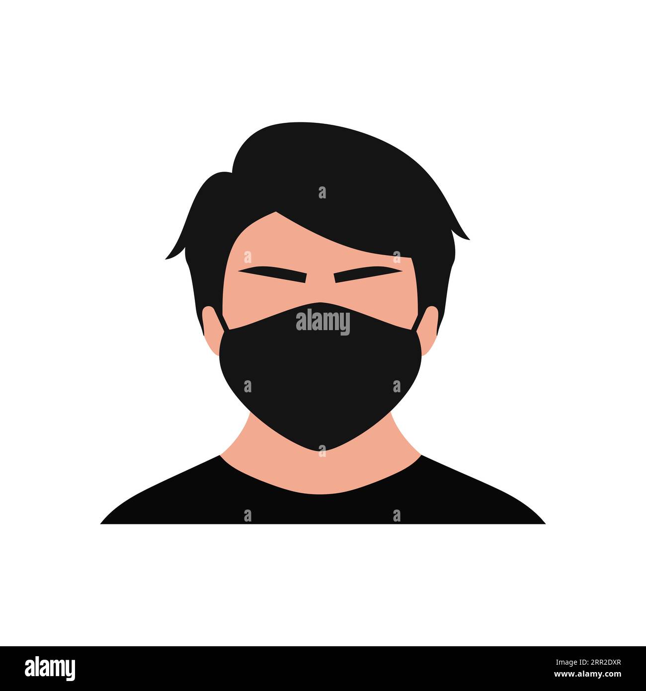 Man face with mask icon flat style isolated on white background. Vector ...