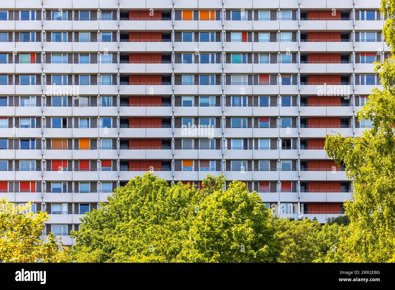 Residential town of Asemwald in the south of Stuttgart with three ...