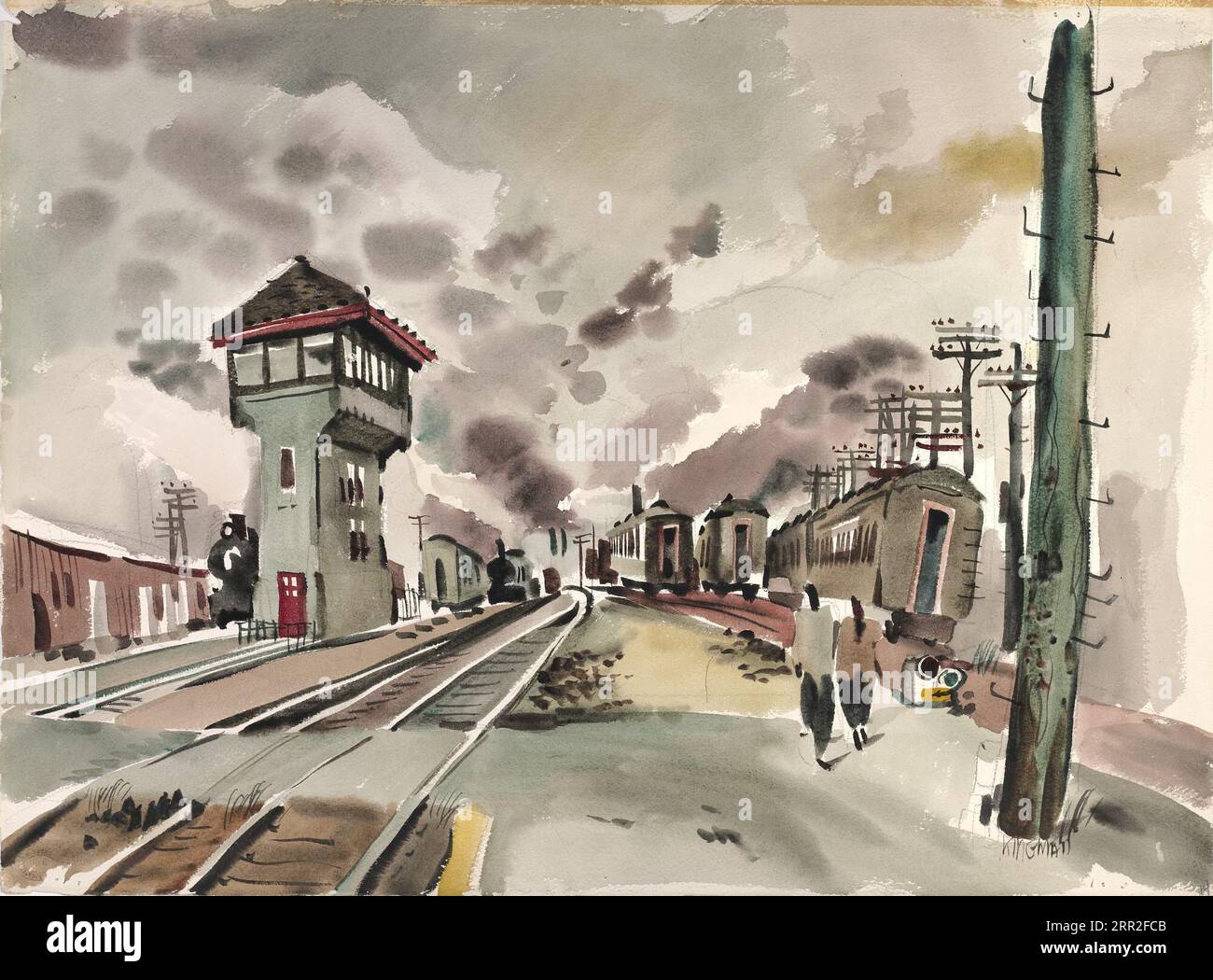 Southern Pacific Depot in the Morning circa 1940 by Dong Kingman Stock ...