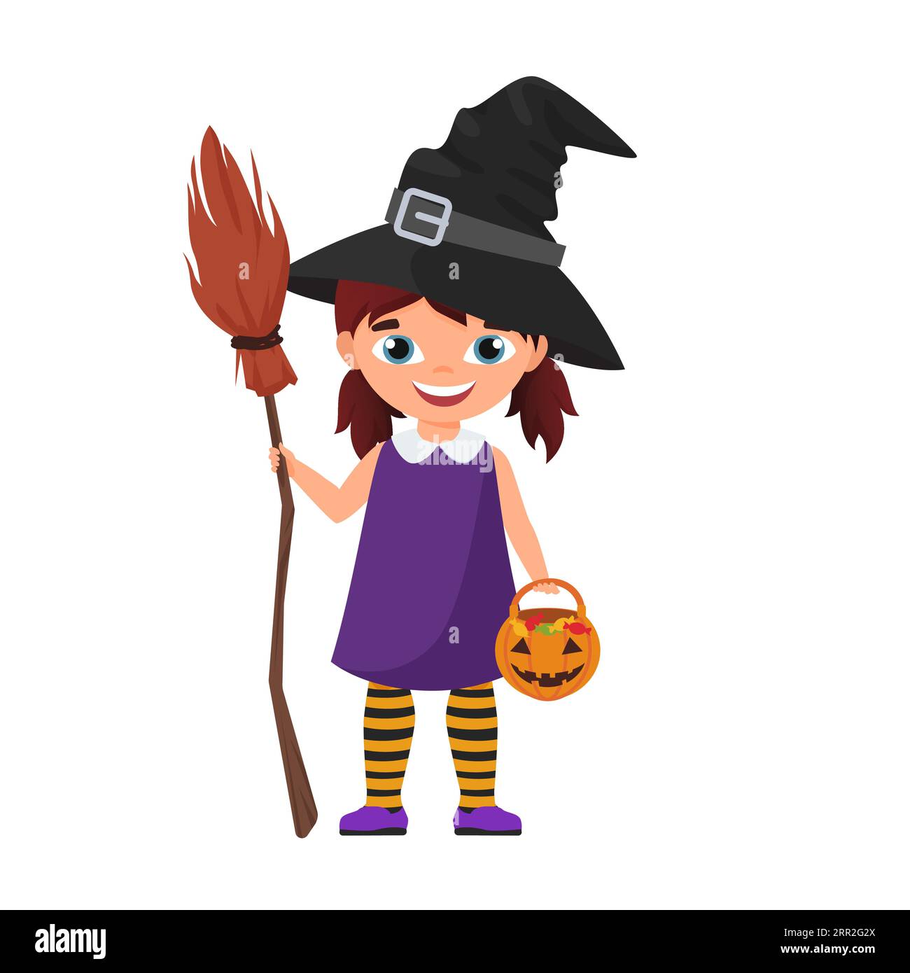 Witch costume for halloween. Children trick or treat tradition, kids ...