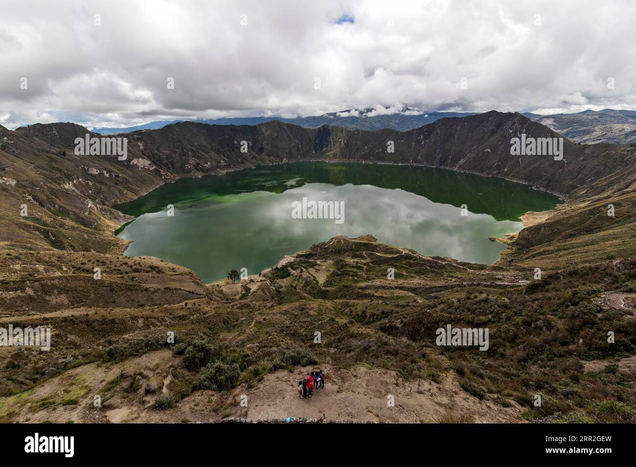Quilotoa Caldera with crater lake, Quilotoa Volcano, Andes, Ecuador ...