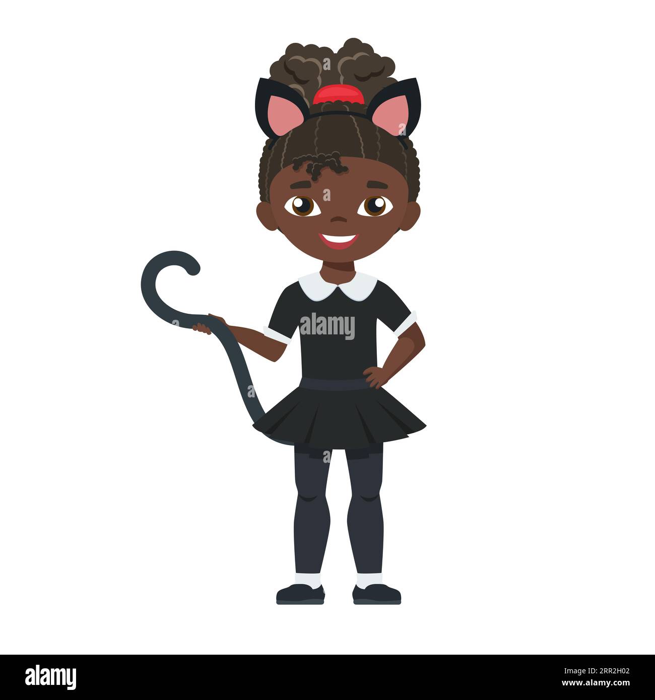 Cat kid costume for halloween. October horror festival, children ...