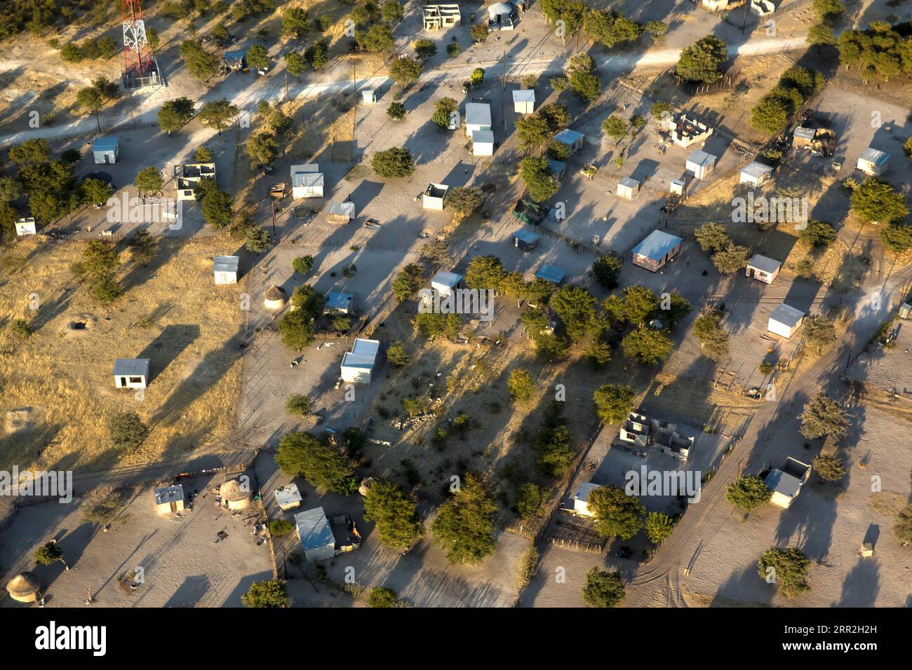 Aerial view, settlement, Maun, North-West District, Botswana Stock ...