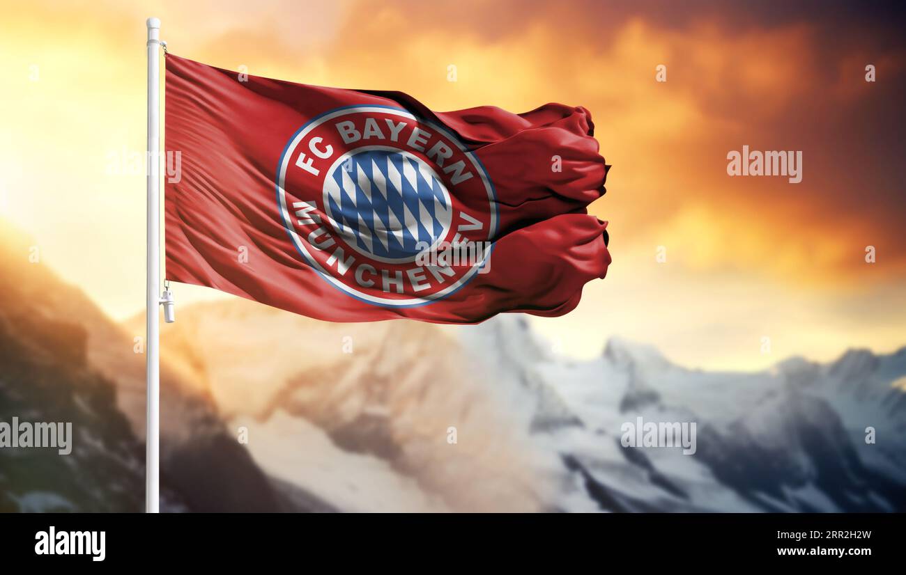 Flag of FC Bayern Munich on a flagpole Stock Photo - Alamy