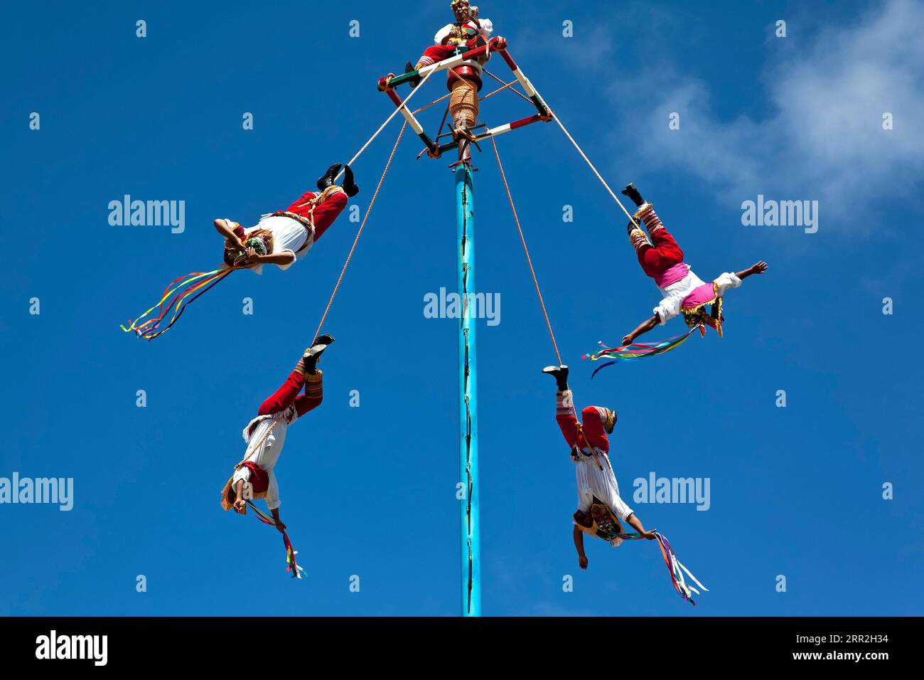 Voladores, flying dancers, Tulum, Quintana Roo, Mexico Stock Photo - Alamy