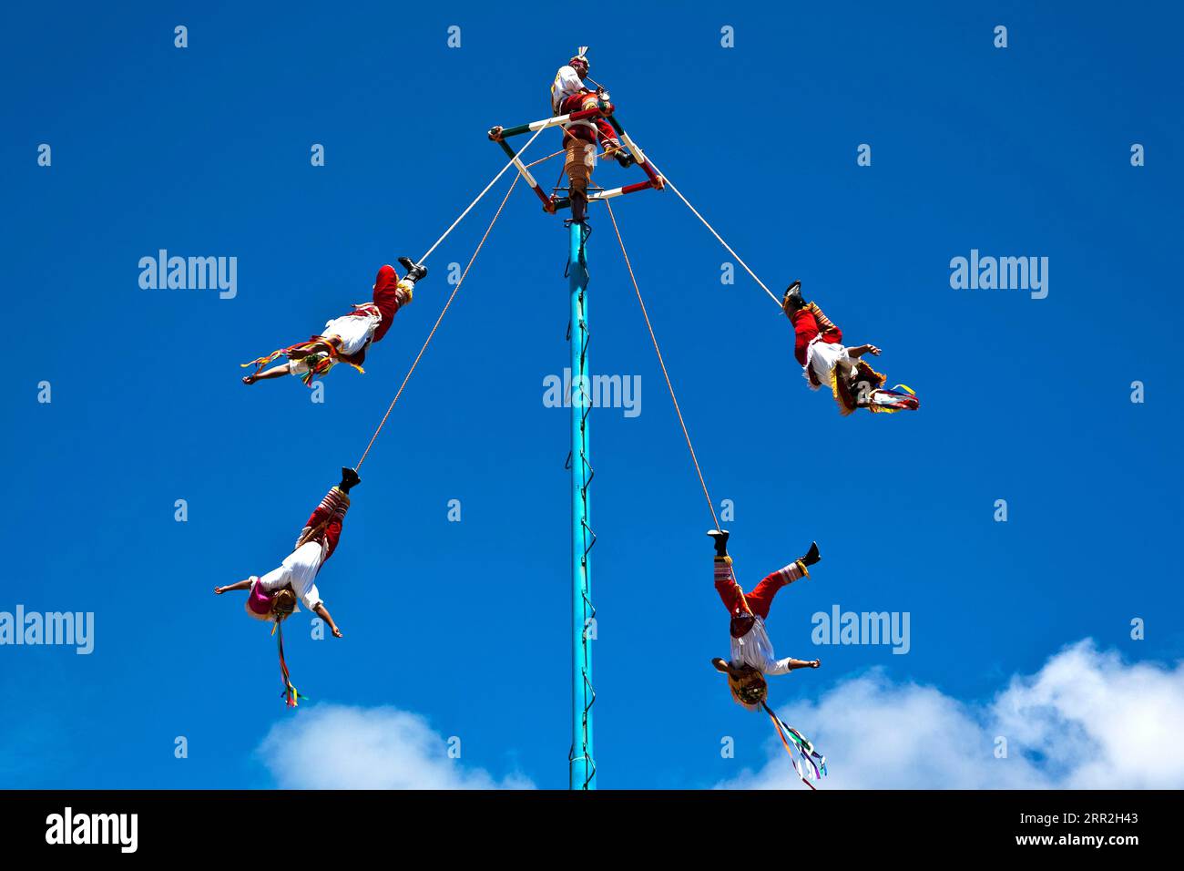 Voladores, flying dancers, Tulum, Quintana Roo, Mexico Stock Photo - Alamy