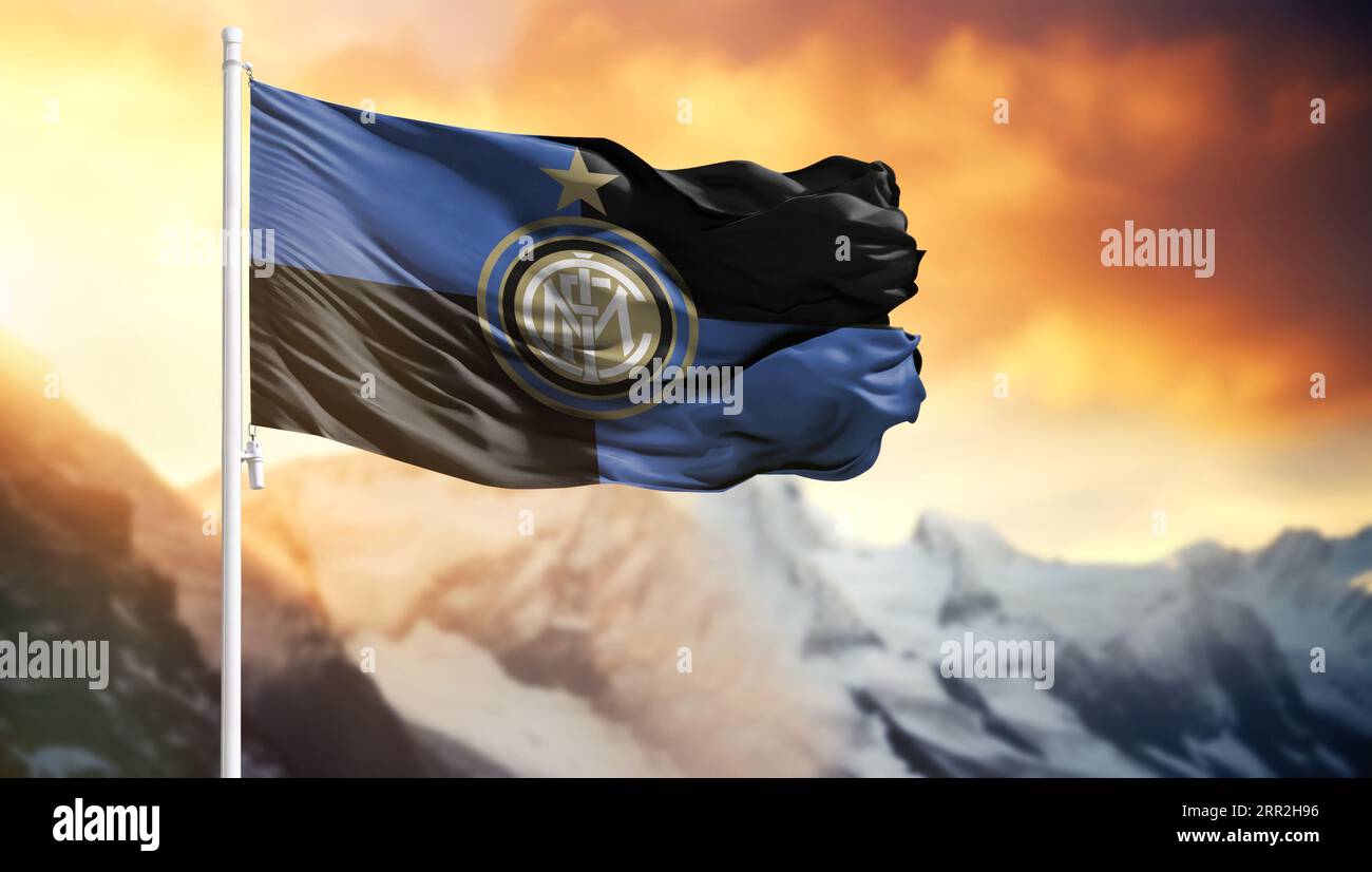 Flag of Football Club Internazionale Milano Stock Photo - Alamy