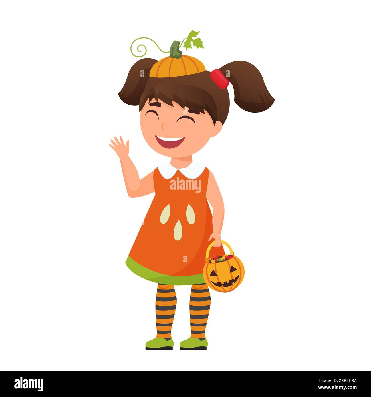 Pumpkin kid halloween. Spooky costume, trick or treat tradition vector ...