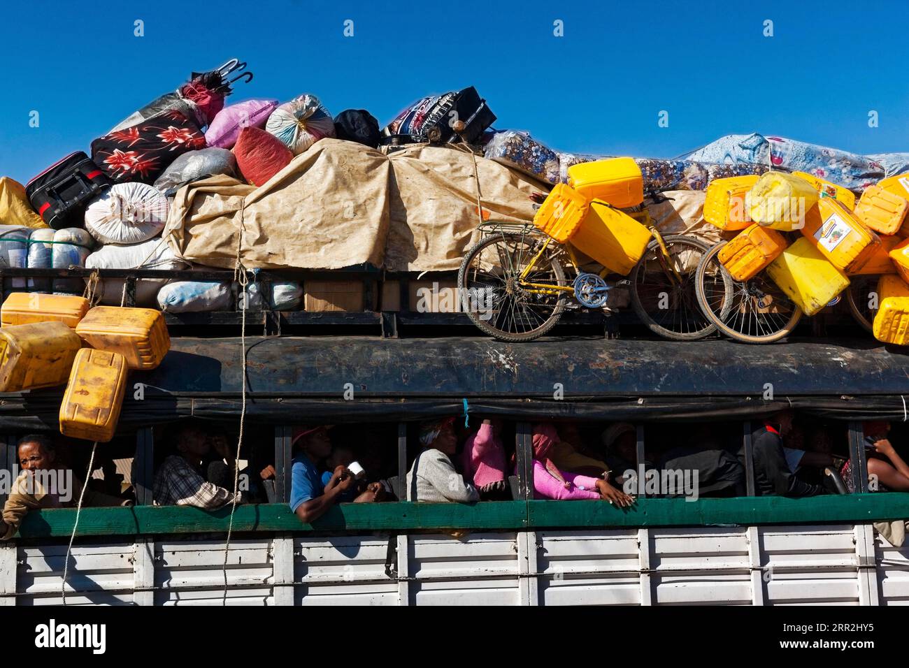 Fully loaded truck bus, transport, Madagascar Stock Photo - Alamy