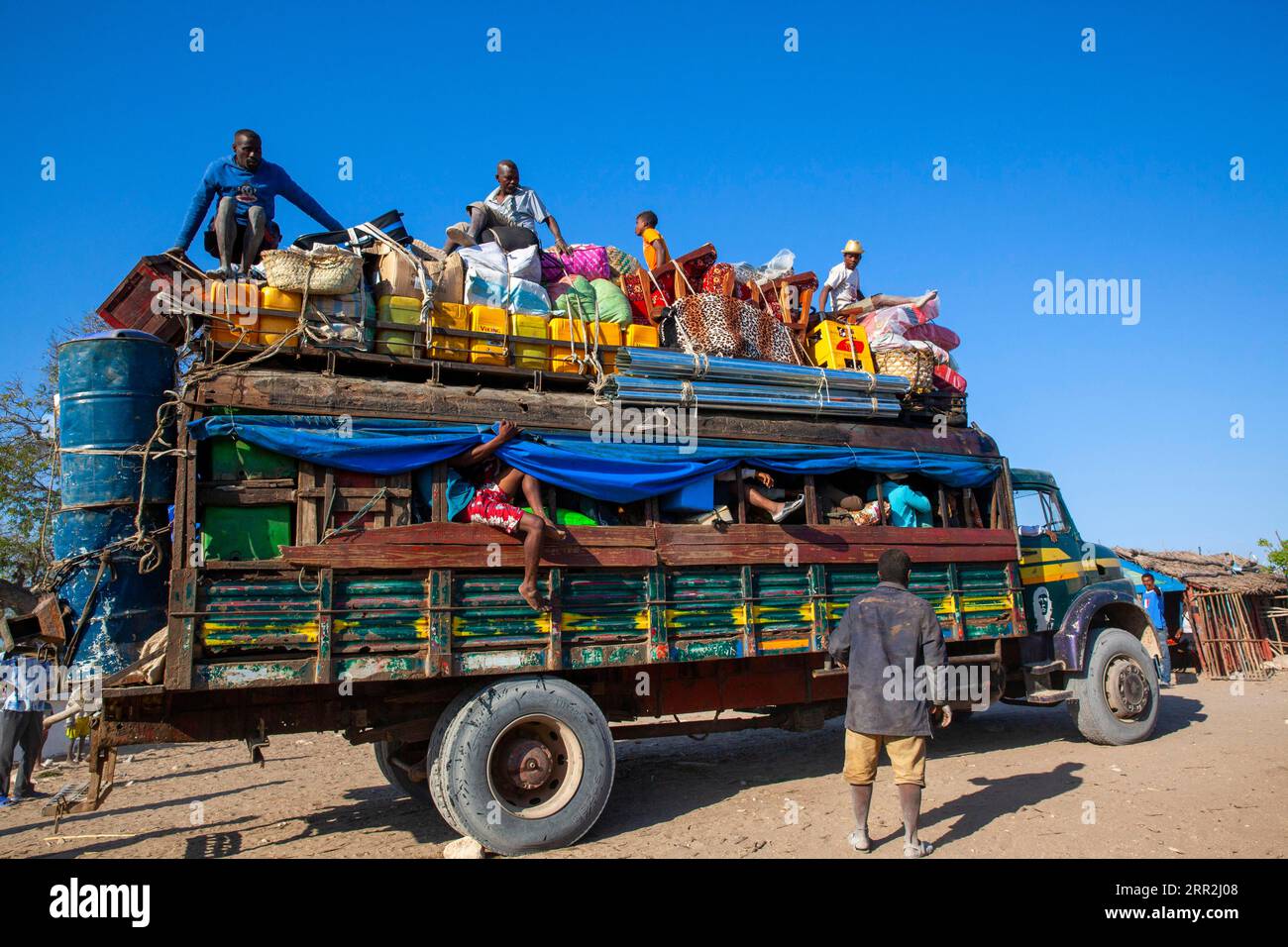 Fully loaded truck bus, transport, Madagascar Stock Photo - Alamy