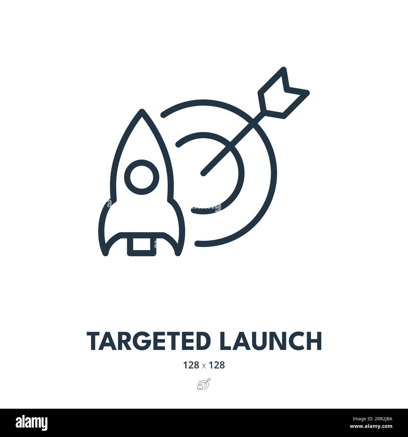 Targeted Launch Icon. Start Up, Idea, Goal. Editable Stroke. Simple ...