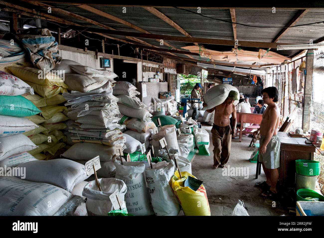 Old rice mill, rice sacks, Vietnam, Southeast Asia Stock Photo - Alamy