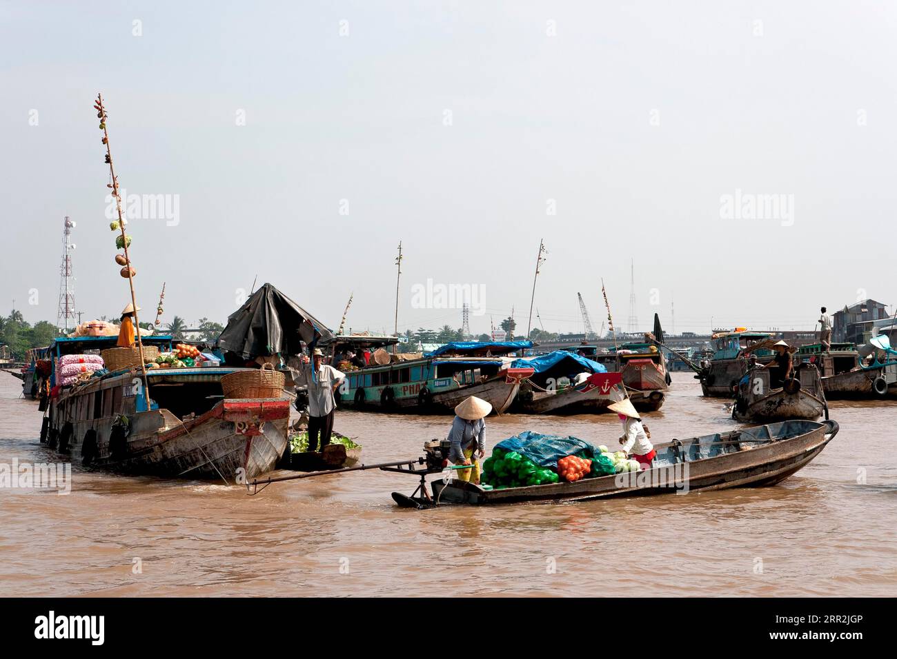 Floating market, Mekong, Mekong Delta, Vietnam, Southeast Asia Stock ...