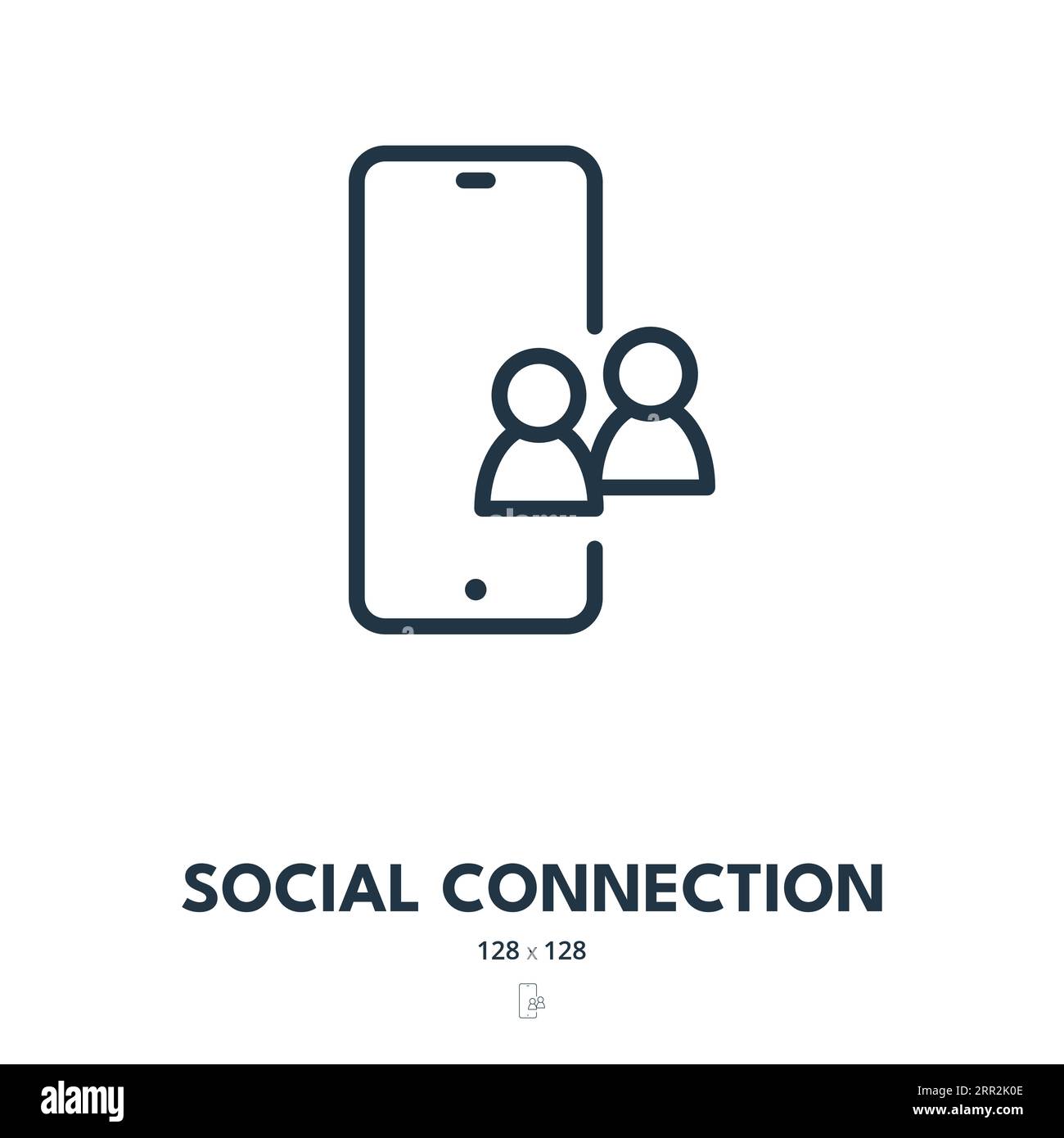 Social Connection Icon. Network, Communication, Contact. Editable ...