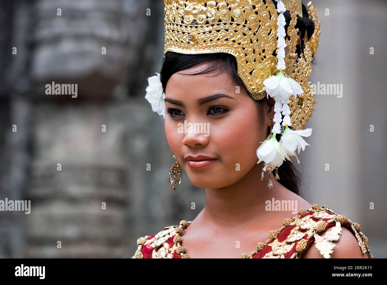 Apsara dancer, portrait, Cambodia, Southeast Asia Stock Photo - Alamy