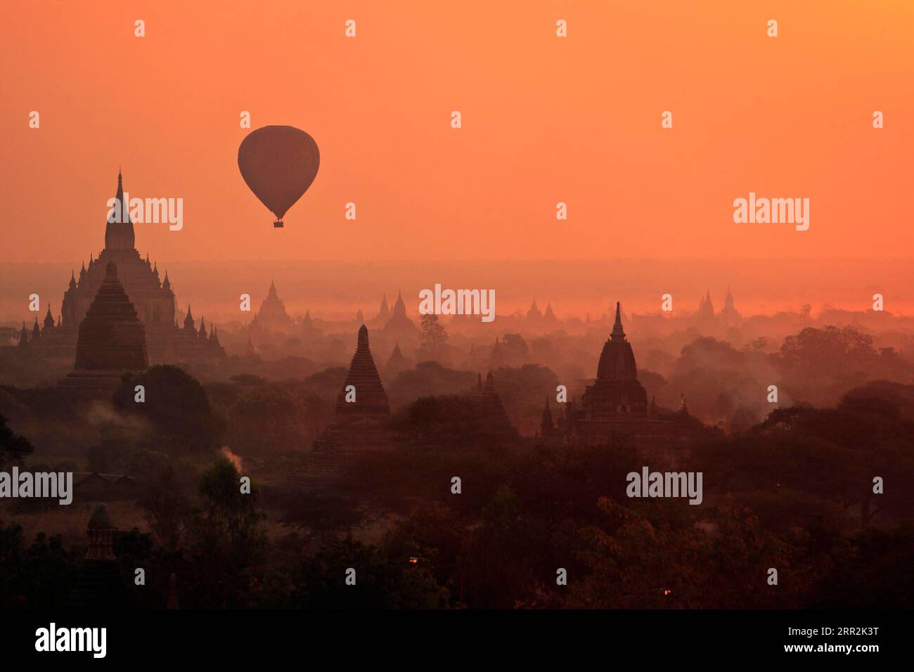 Balloon over Bagan in Dawn, Myanmar, Burma, Burma, Southeast Asia Stock ...