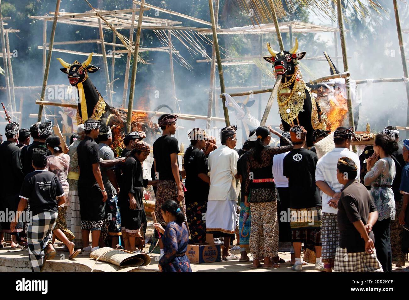 Burning ceremony, Bali, Indonesia, Southeast Asia Stock Photo - Alamy