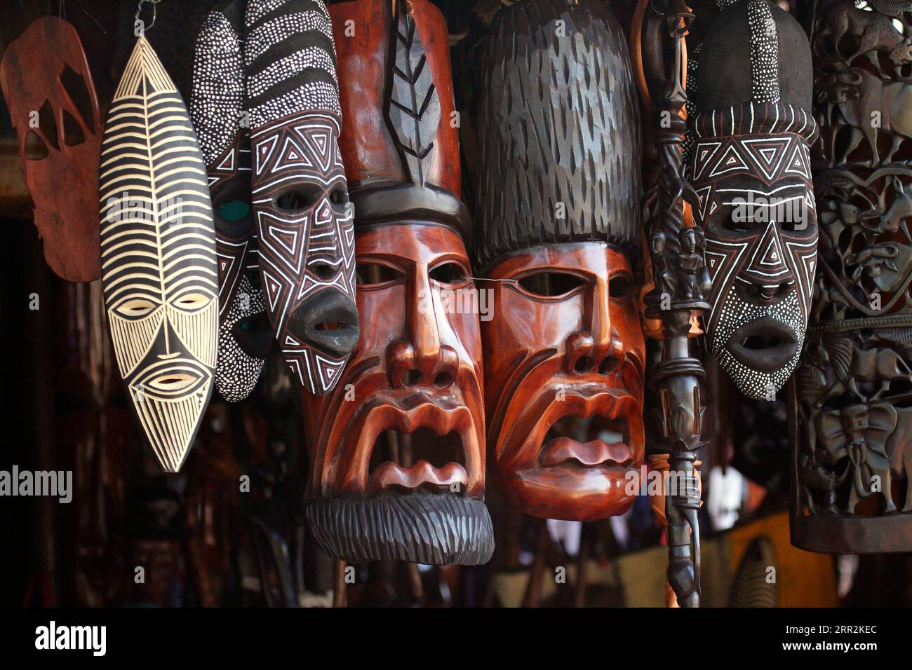 African Masks, Zambia Stock Photo - Alamy