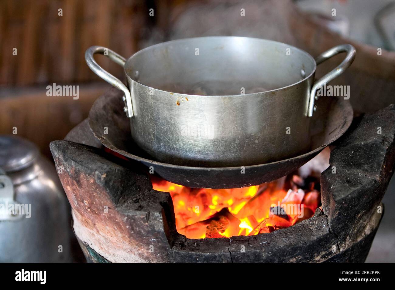 Cooking place with fire, Vietnam, Southeast Asia Stock Photo - Alamy