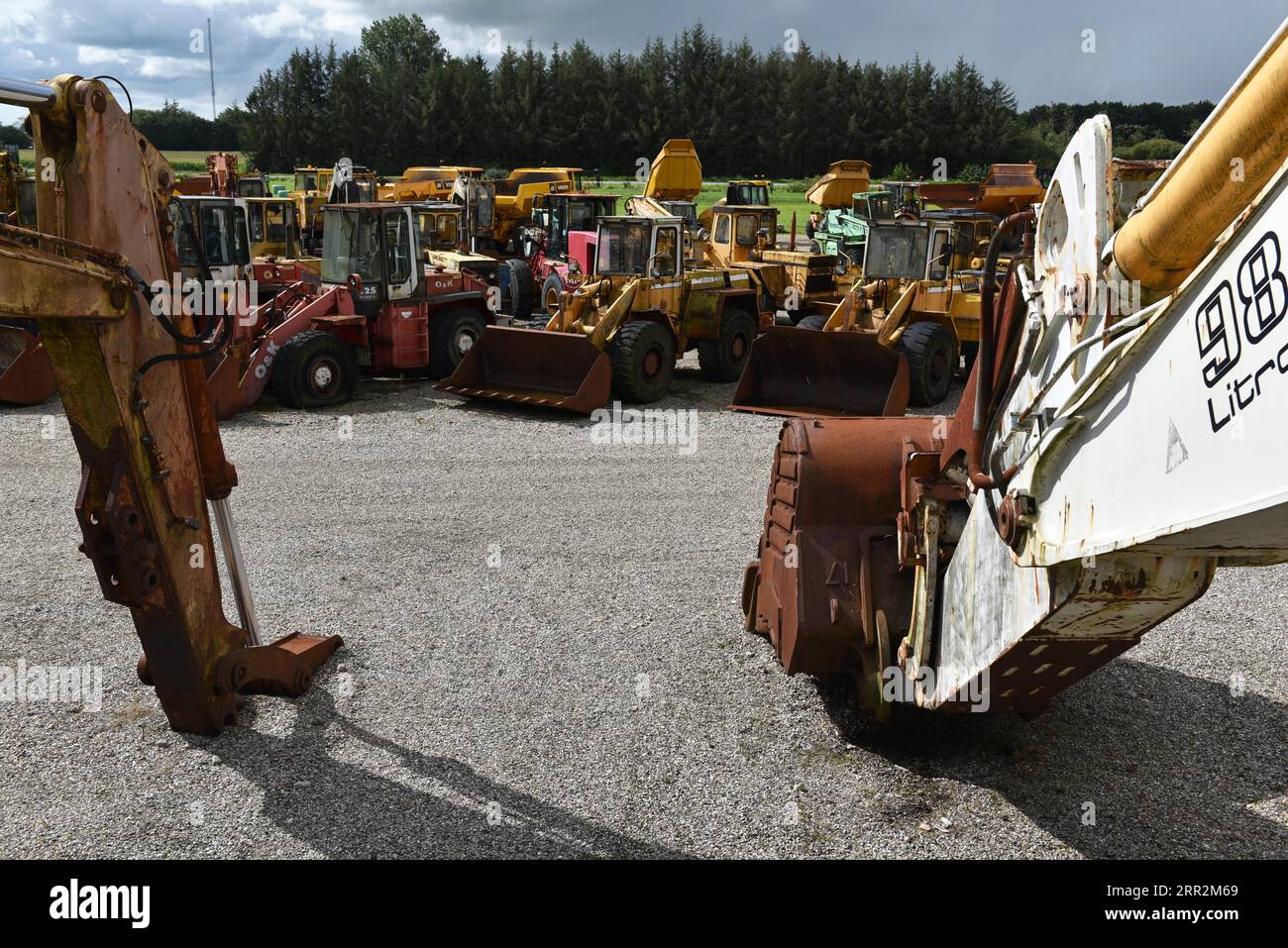 Excavators, wheel loaders and dump trucks, trucks, in Denmark Stock ...