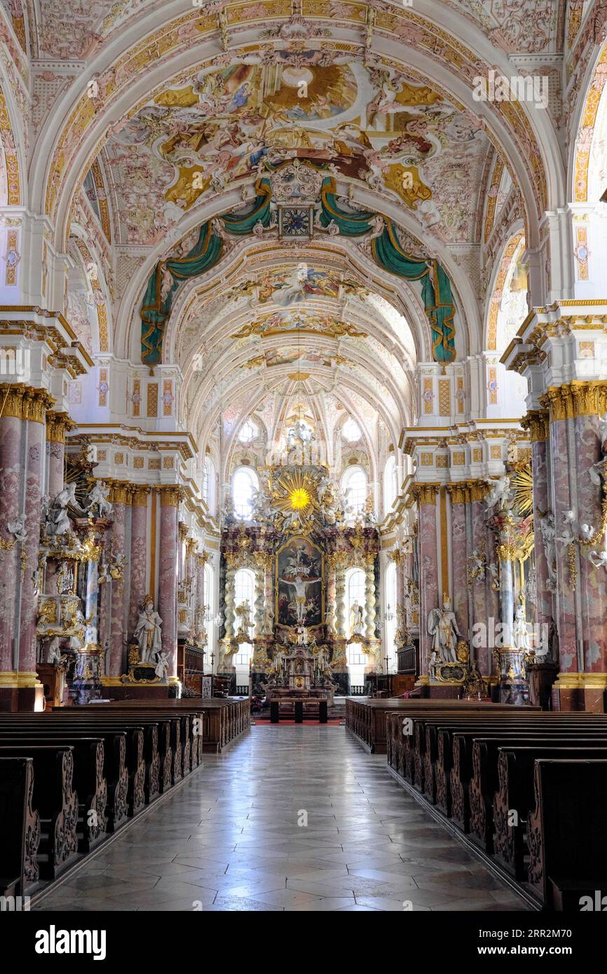 Interior view of St. Mary's Assumption in the Fuerstenfeldbruck ...