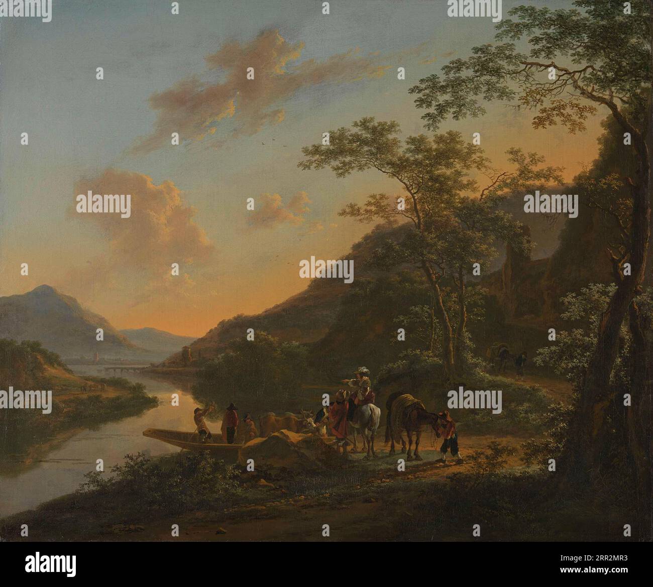 Italian Landscape with Ferry Jan Both, c. 1650 - 1652 Stock Photo - Alamy