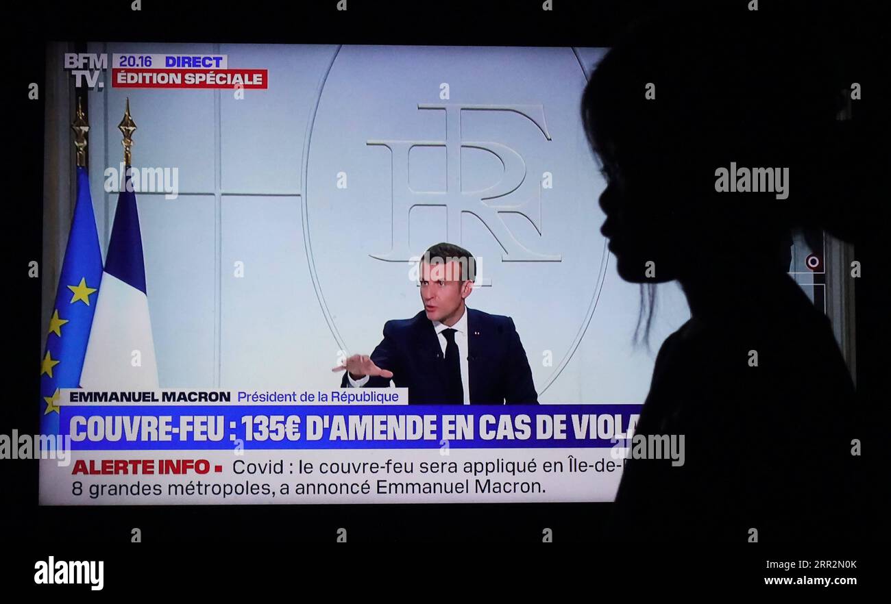 French president emmanuel macron watches hi-res stock photography and ...