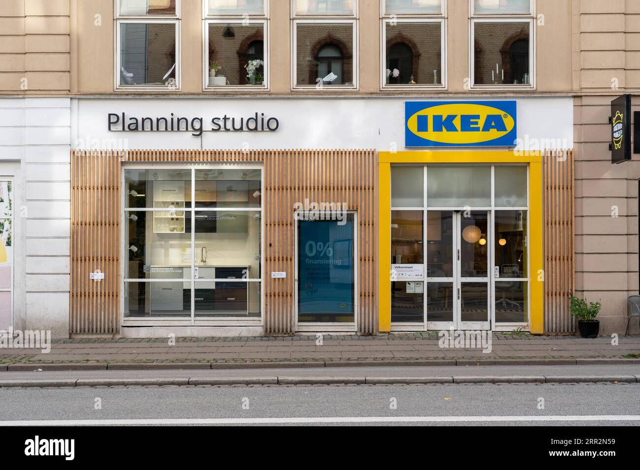 Copenhagen, Denmark, October 16, 2022: Store front of the IKEA planning studio on Vesterbrogade ...