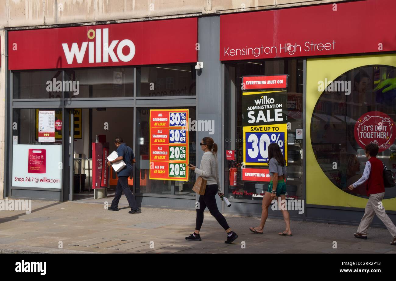 London, UK. 6th September 2023. People walk past the Wilko shop on ...