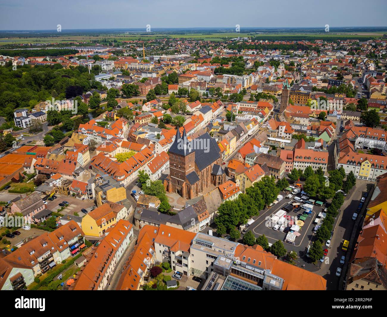 Delitzsch Old Town with St. Peter and Paul's Evangelic Church Stock ...