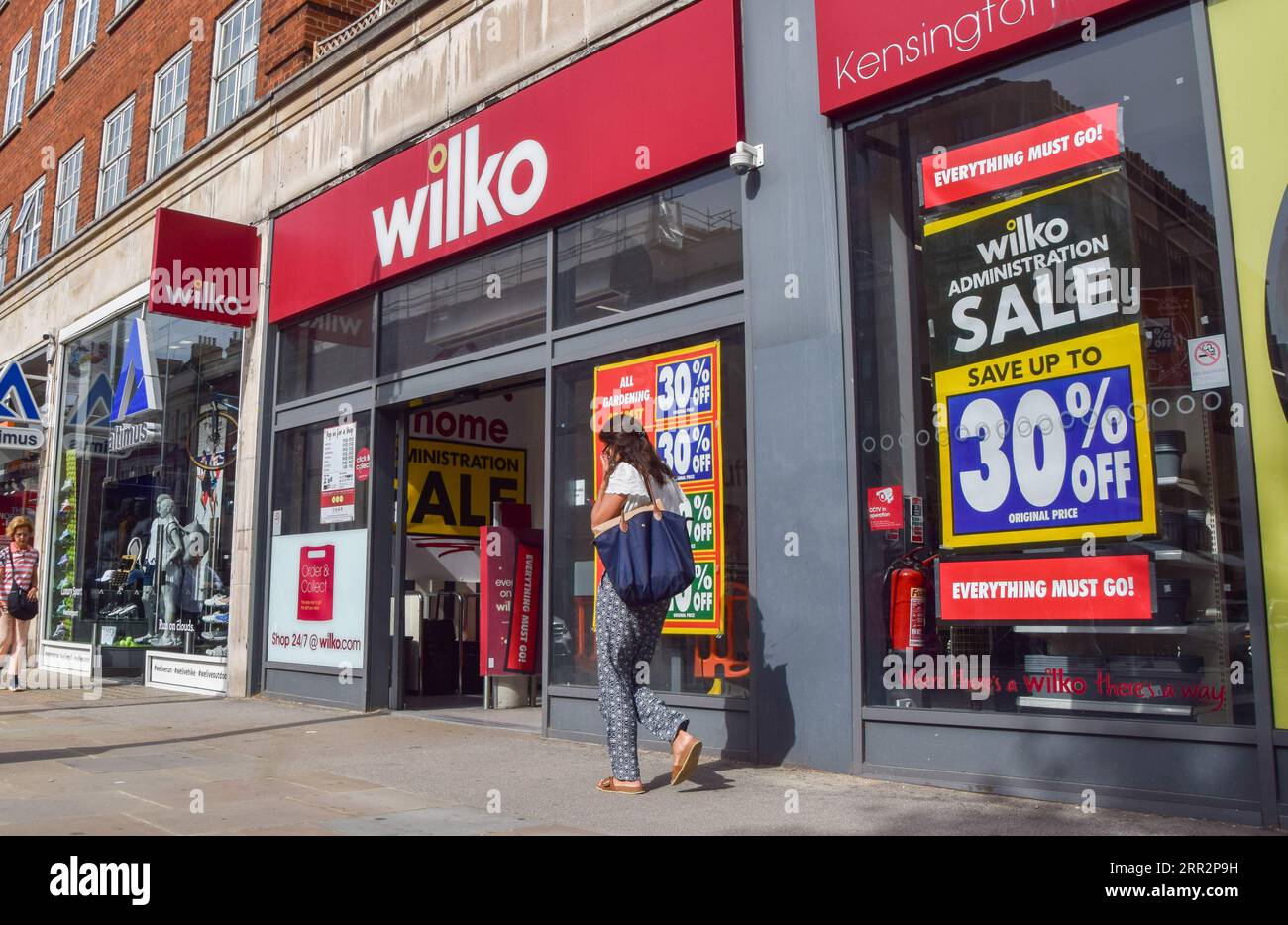 London, UK. 6th September 2023. A woman walks past the Wilko shop on ...