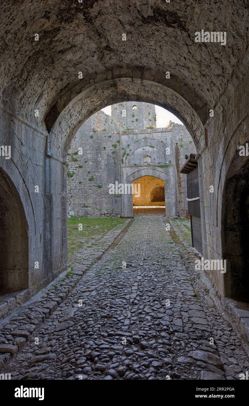 Tourists at Rozafa Fortress Entrance in Shkoder, Albania Stock Photo ...