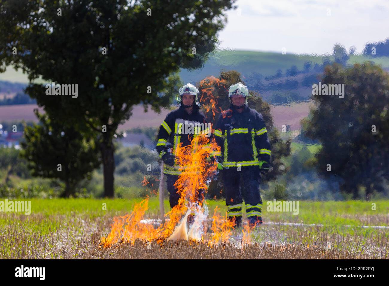 During controlled field fires, the firefighters were able to test ...