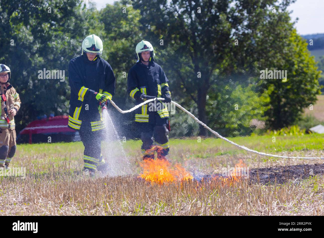 During controlled field fires, the firefighters were able to test ...
