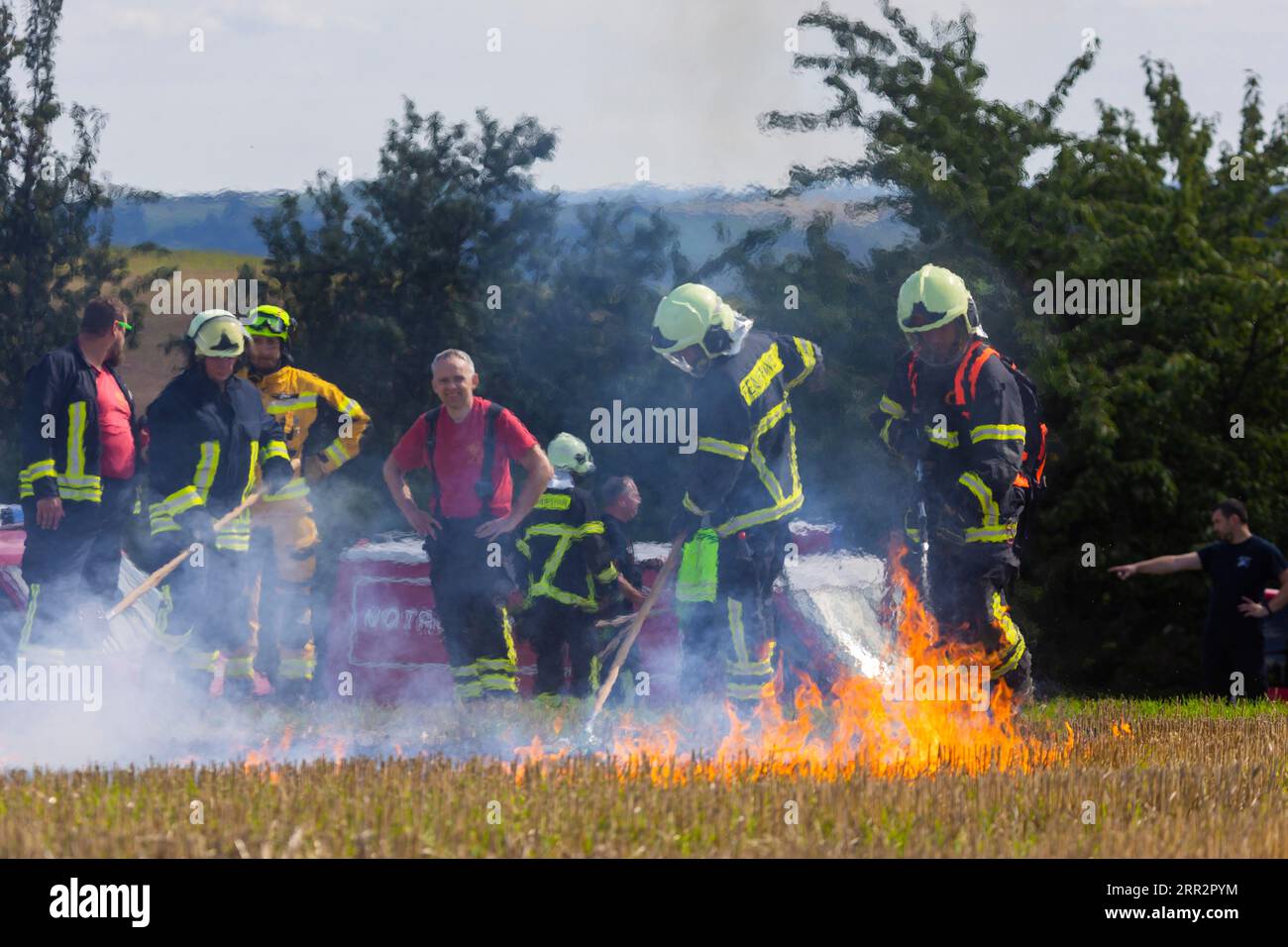 During controlled field fires, the firefighters were able to test ...