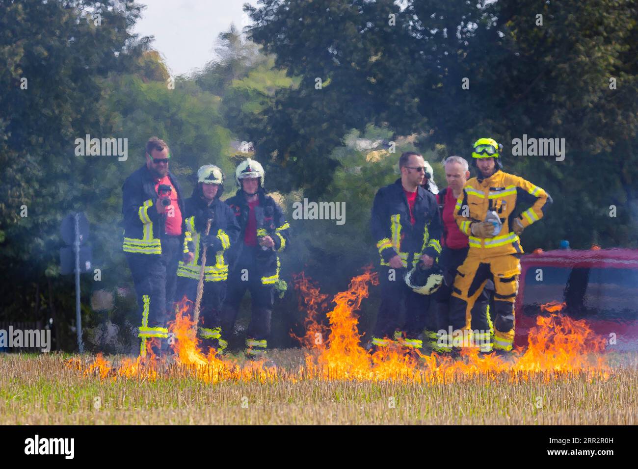 During controlled field fires, the firefighters were able to test ...