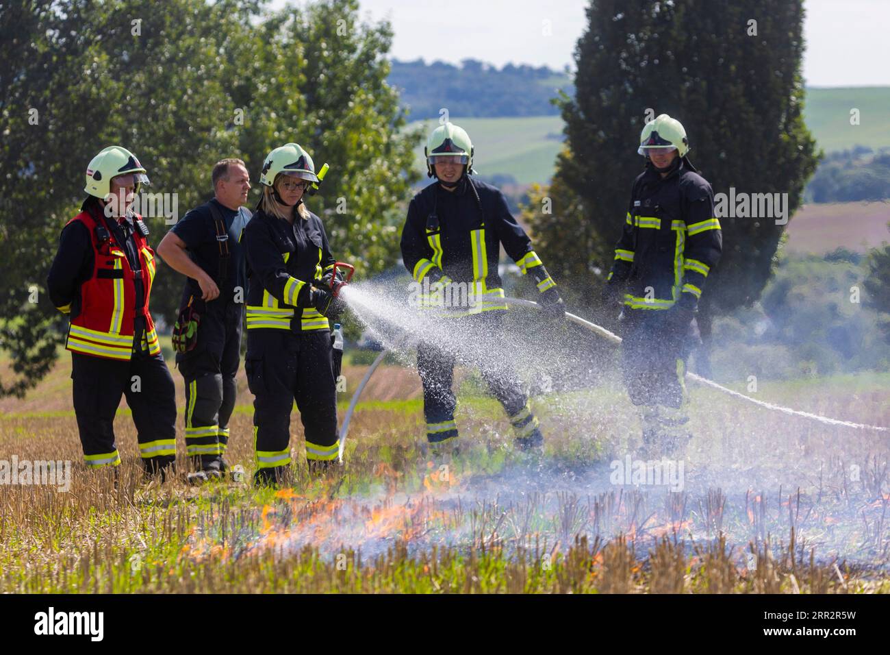 During controlled field fires, the firefighters were able to test ...