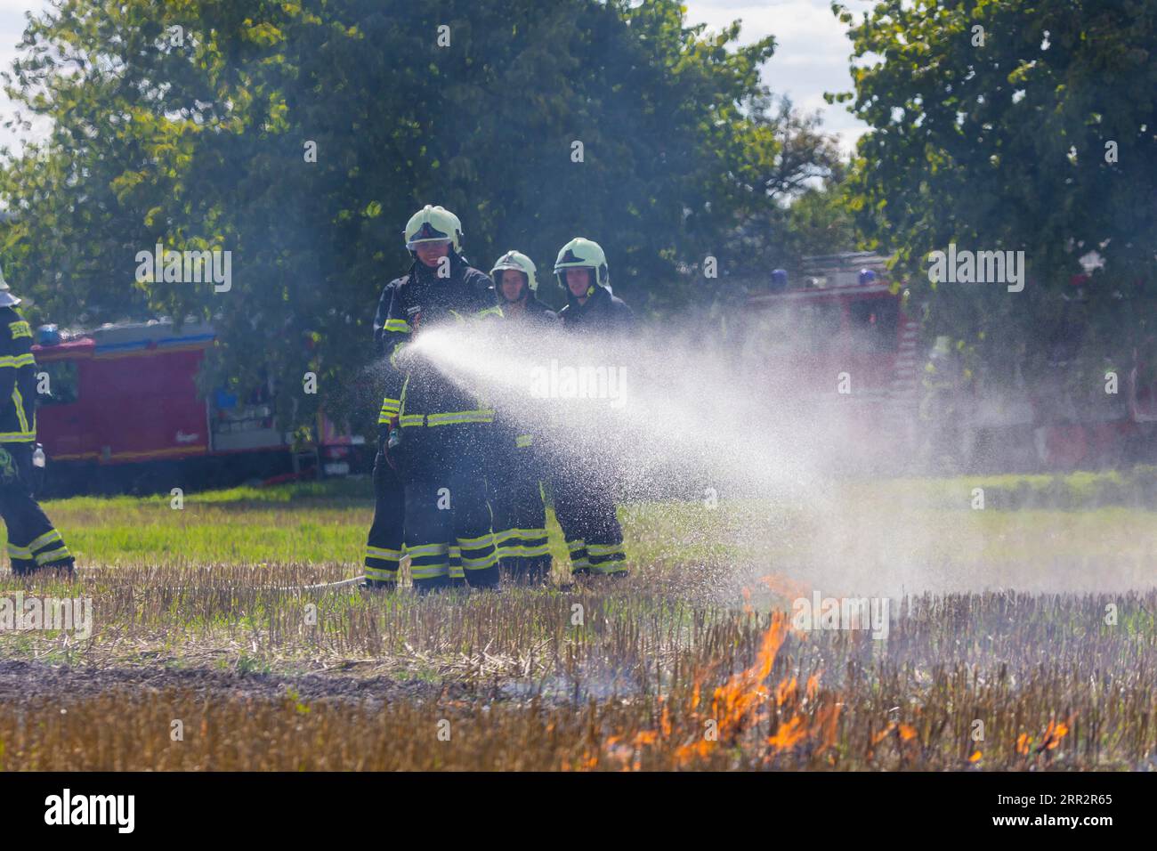 During controlled field fires, the firefighters were able to test ...