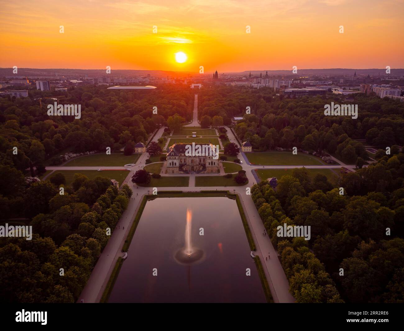 Large garden with palace and palace pond Stock Photo - Alamy