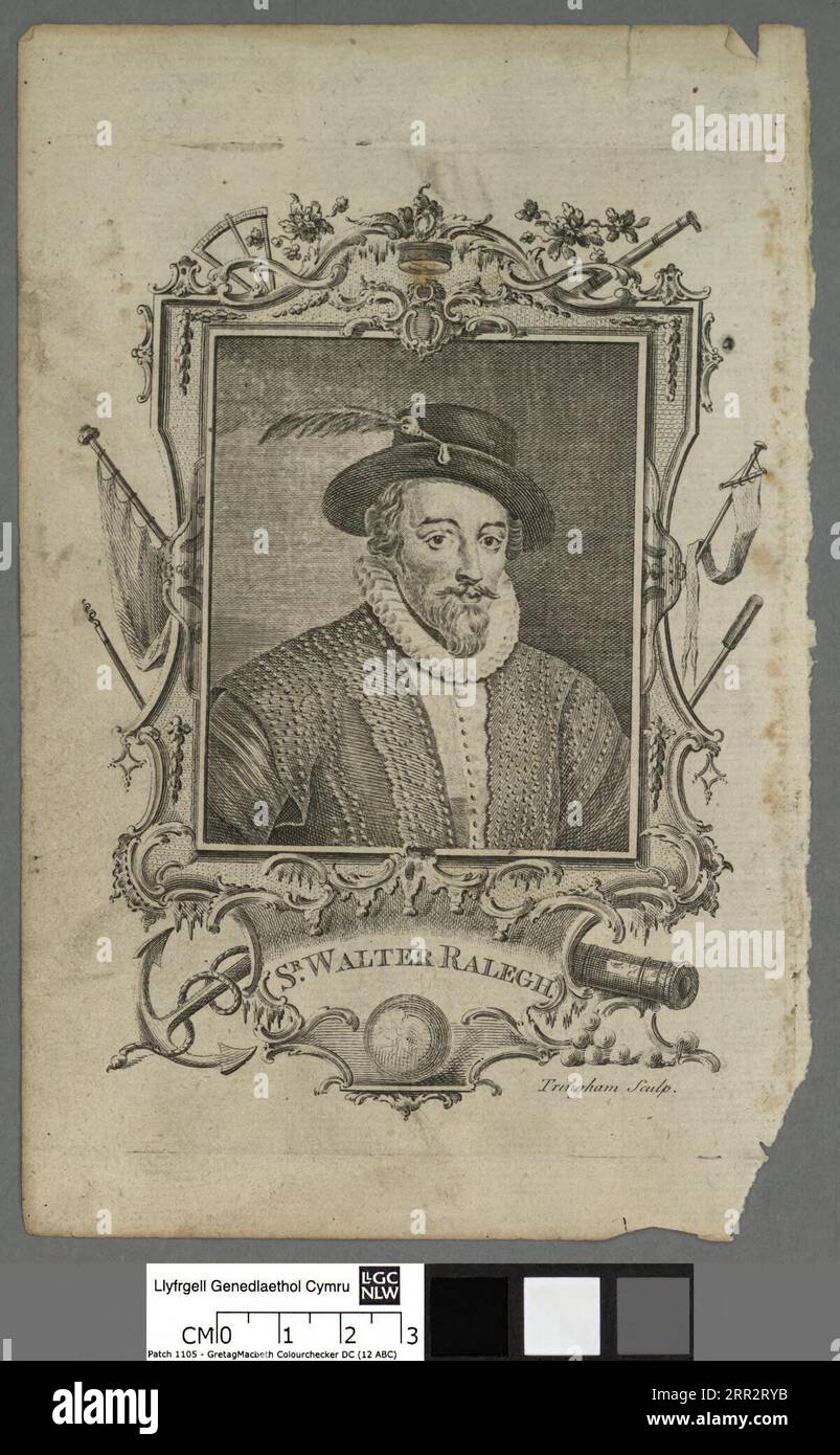 Sr. Walter Ralegh 18th century by William Tringham Stock Photo - Alamy