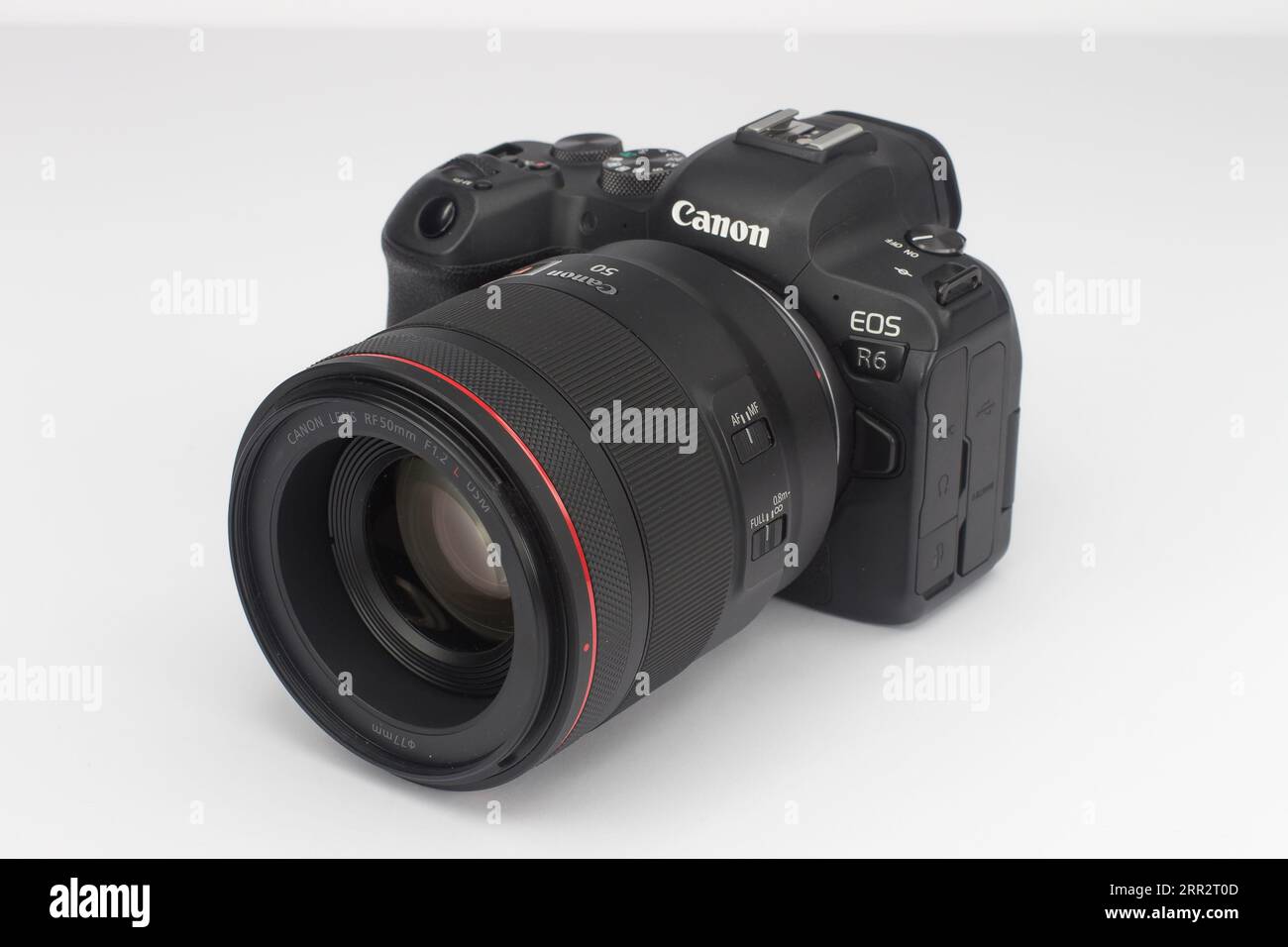 Milan, Italy - September 5, 2023: close up on Canon EOS R6 with 50mm f1 ...