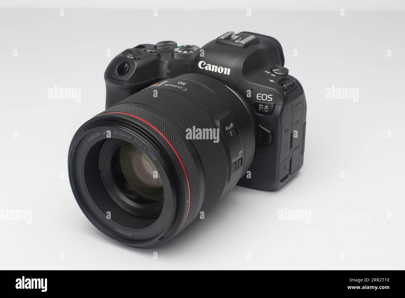 Milan, Italy - September 5, 2023: close up on Canon EOS R6 with 50mm f1 ...
