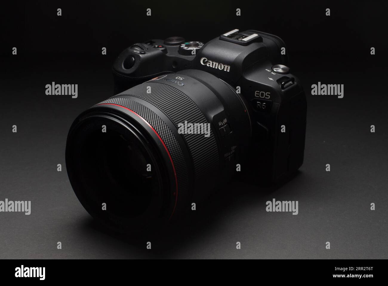 Milan, Italy - September 5, 2023: close up on Canon EOS R6 with 50mm f1 ...