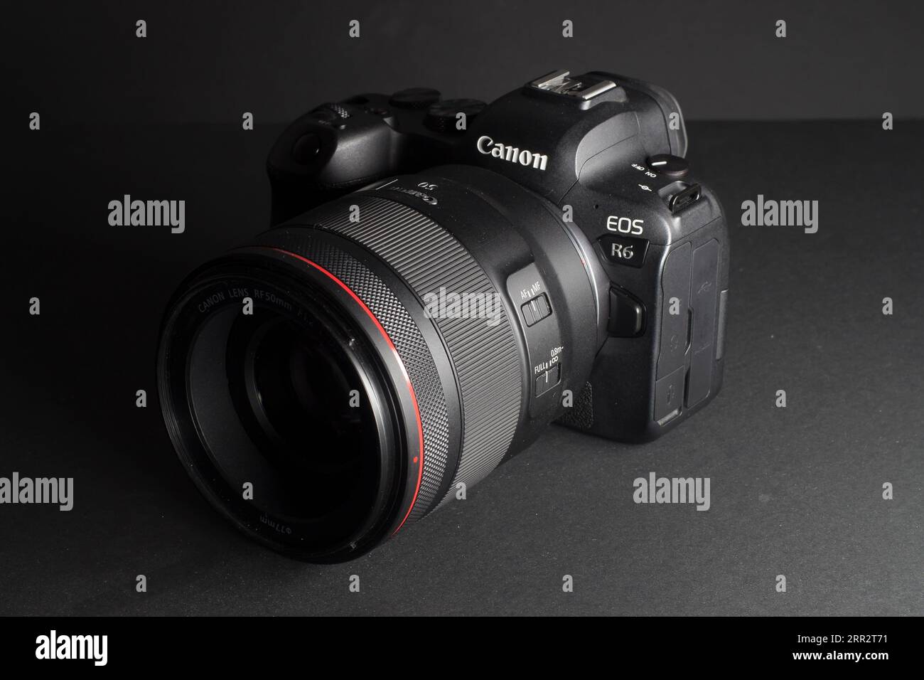 Milan, Italy - September 5, 2023: close up on Canon EOS R6 with 50mm f1 ...