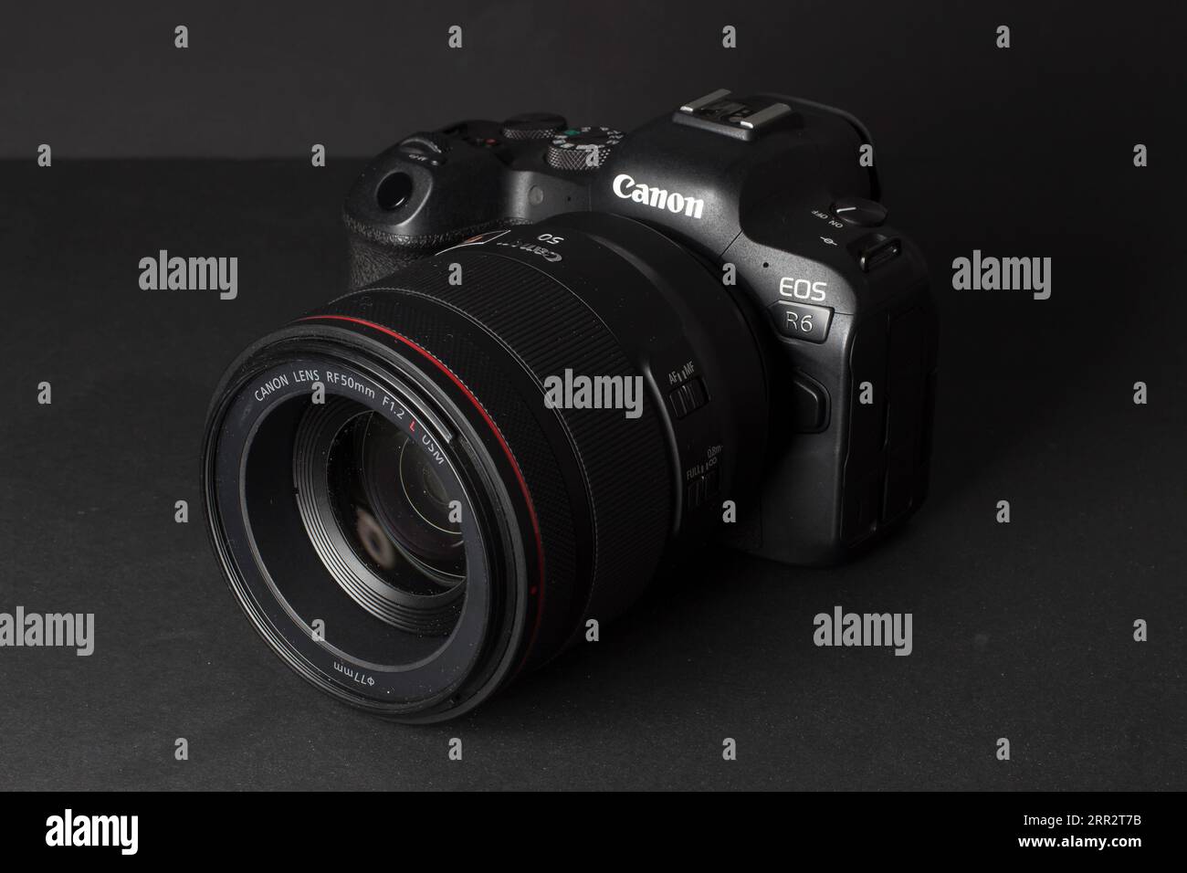 Milan, Italy - September 5, 2023: close up on Canon EOS R6 with 50mm f1 ...