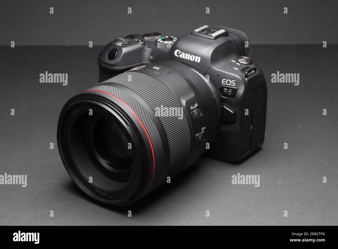 Milan, Italy - September 5, 2023: close up on Canon EOS R6 with 50mm f1 ...